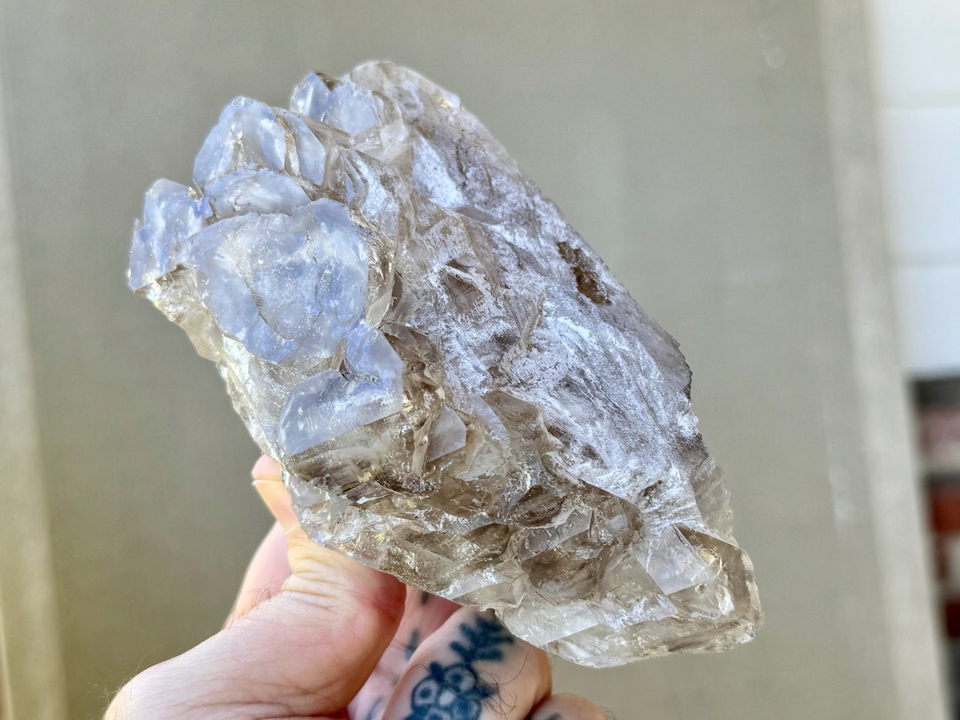 Elestial Smoky Quartz With Beautiful Jacare Textures, 580g, Unique ...