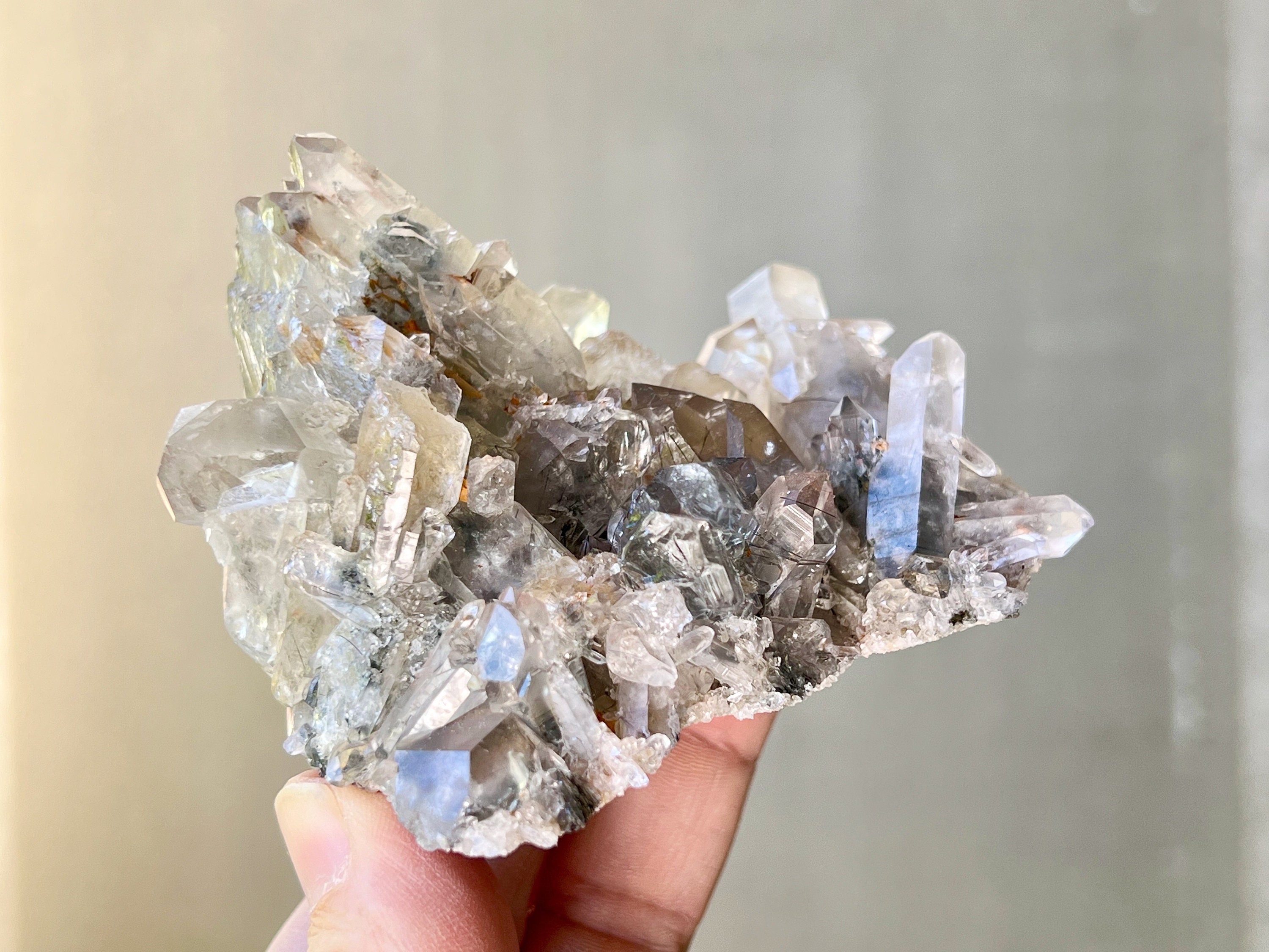 Quartz Crystal Cluster with Rare Goethite Inclusions, Rare Find ...