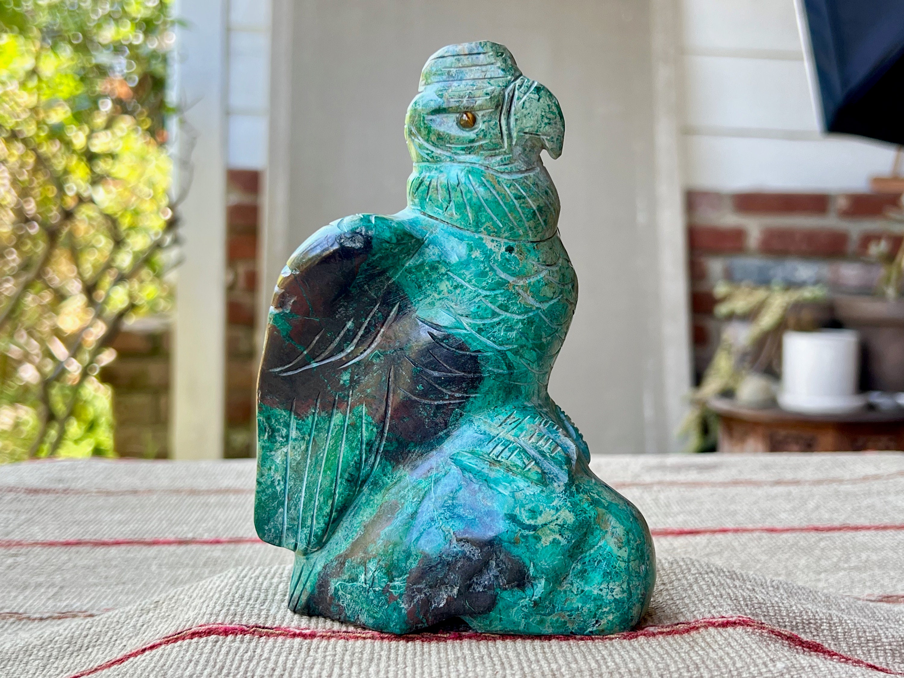 Incan Condor Statue by Peruvian Artist Ozwaldo Perez, Condor Totem Hand ...