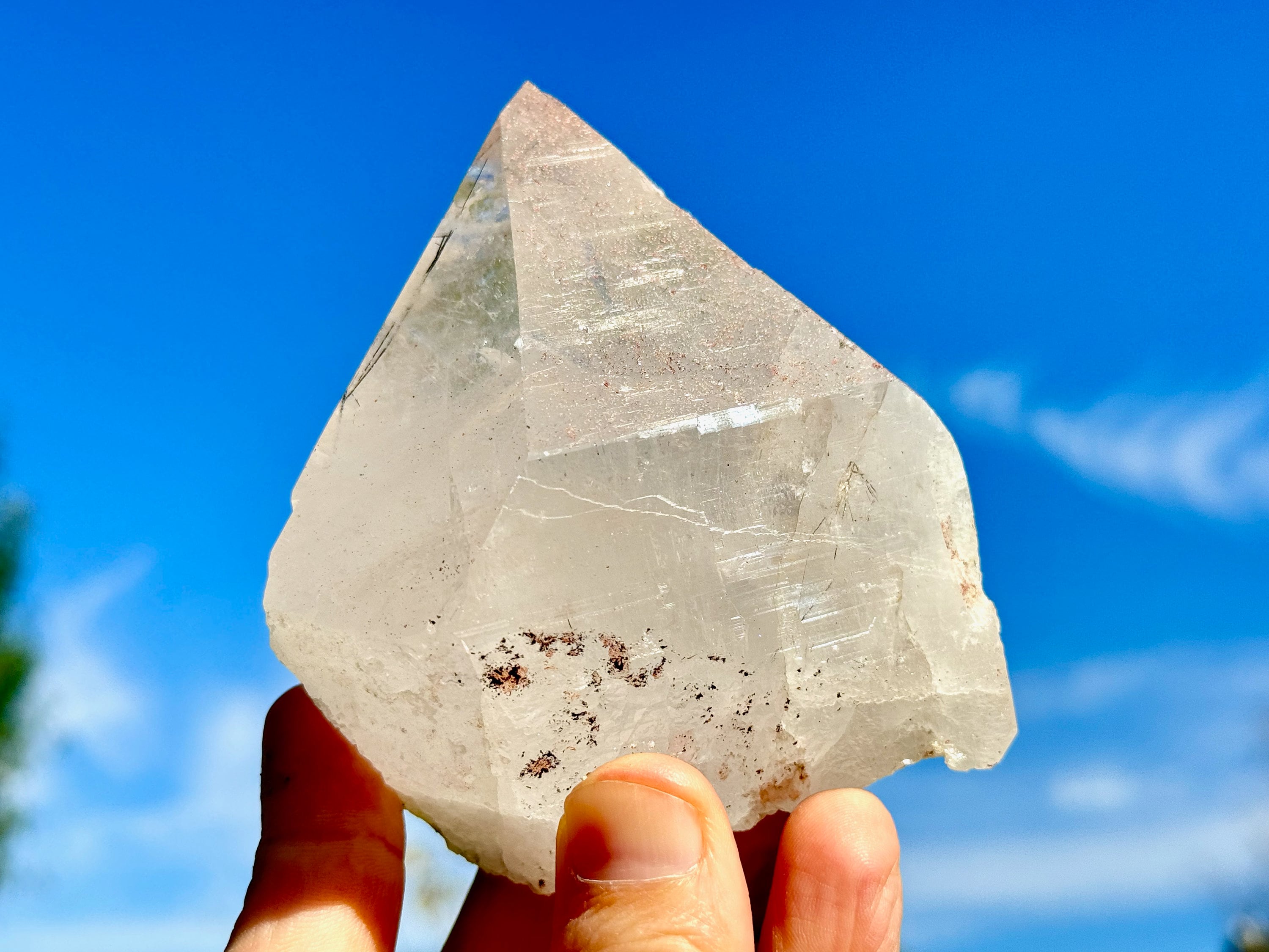 Himalayan Cathedral Quartz with Black Rutile, 617g, High Altitude Water ...