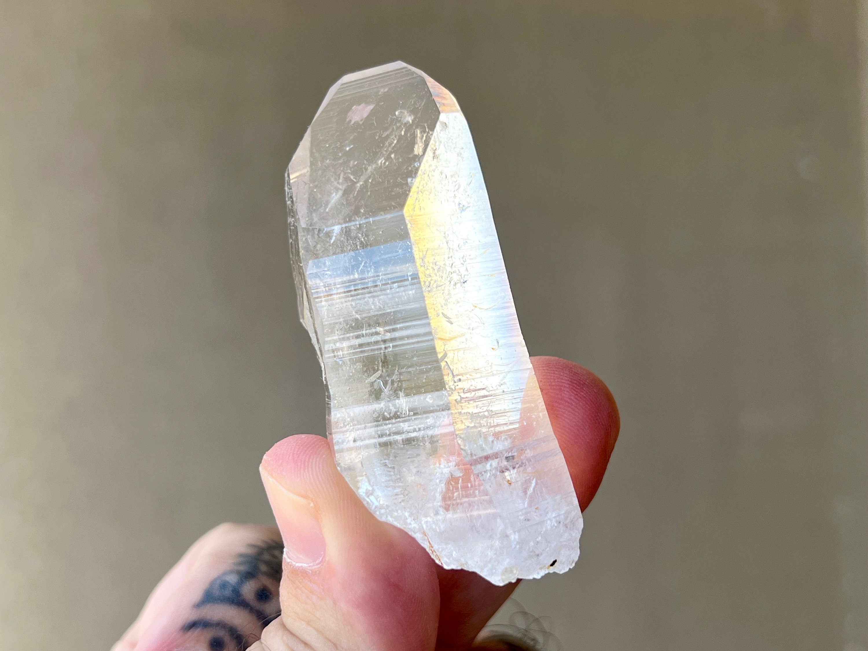 Lemurian Quartz Crystal, Rare 8-Sided Main Facet (Grounding Crystal ...