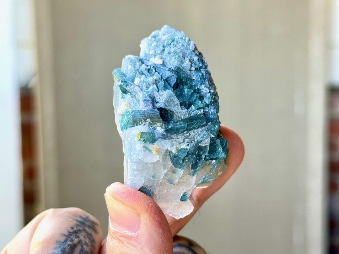Indicolite Quartz From Aricanga Mine, 64g, Rare Blue Tourmaline Quartz ...