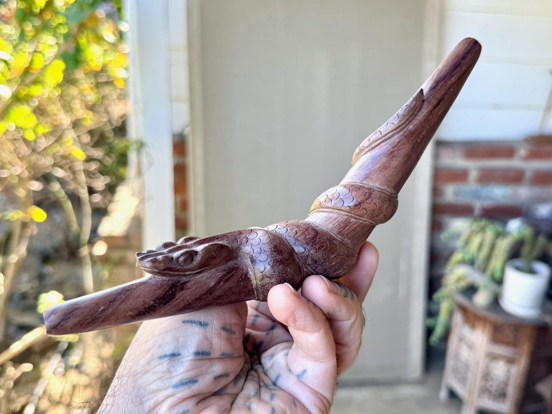 Snake Tepi Pipe, Traditional Serpent Shamanic Applicator Pipe, Hand ...
