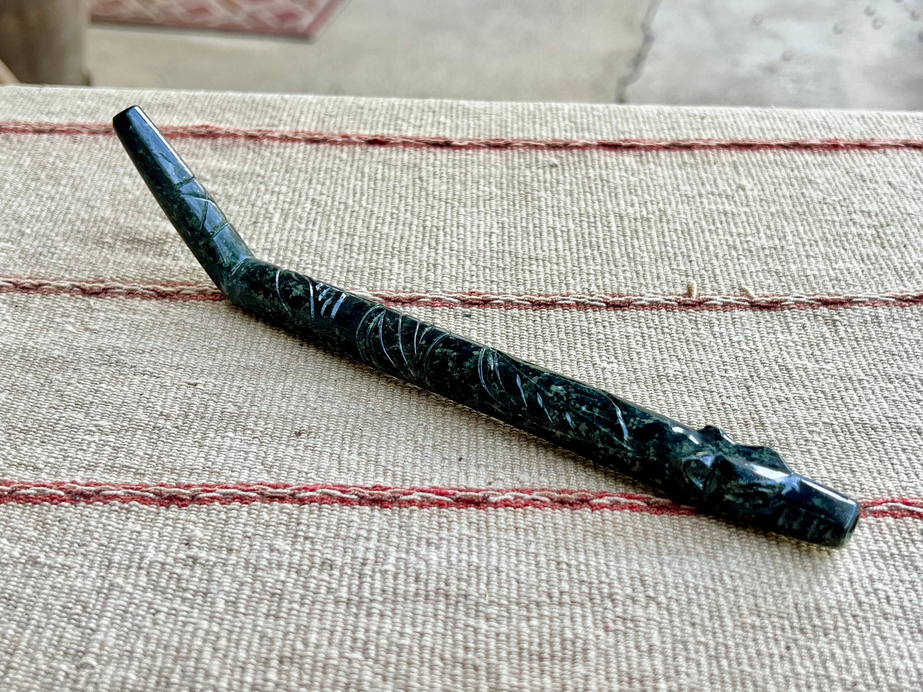 Stone Tepi Pipe, Andean Llama Totem Tepi, Hand Carved from Stone in ...