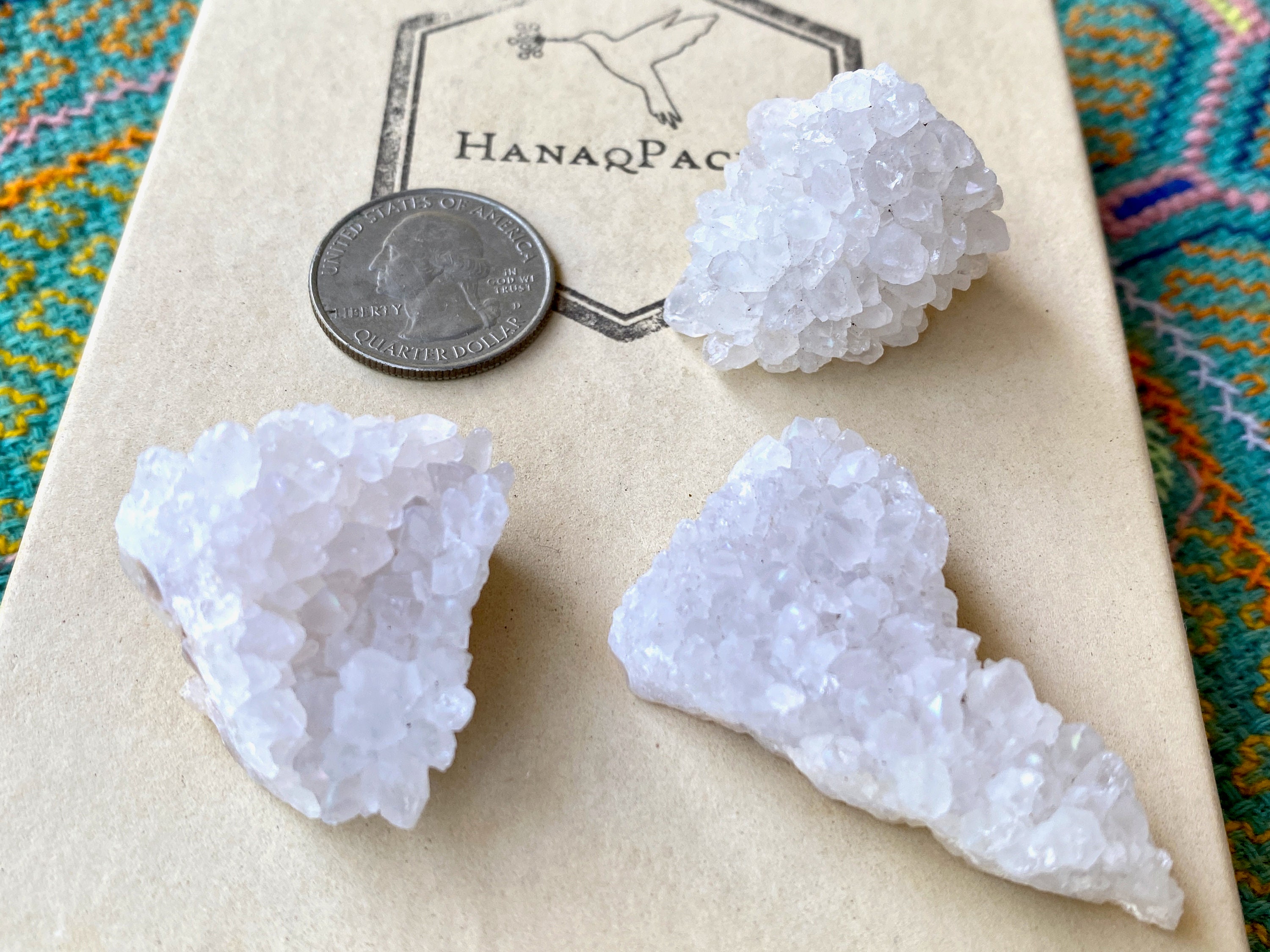 Iris Quartz Crystal Lot with Mildly Iridescent Rhodium, 3 Pieces ...