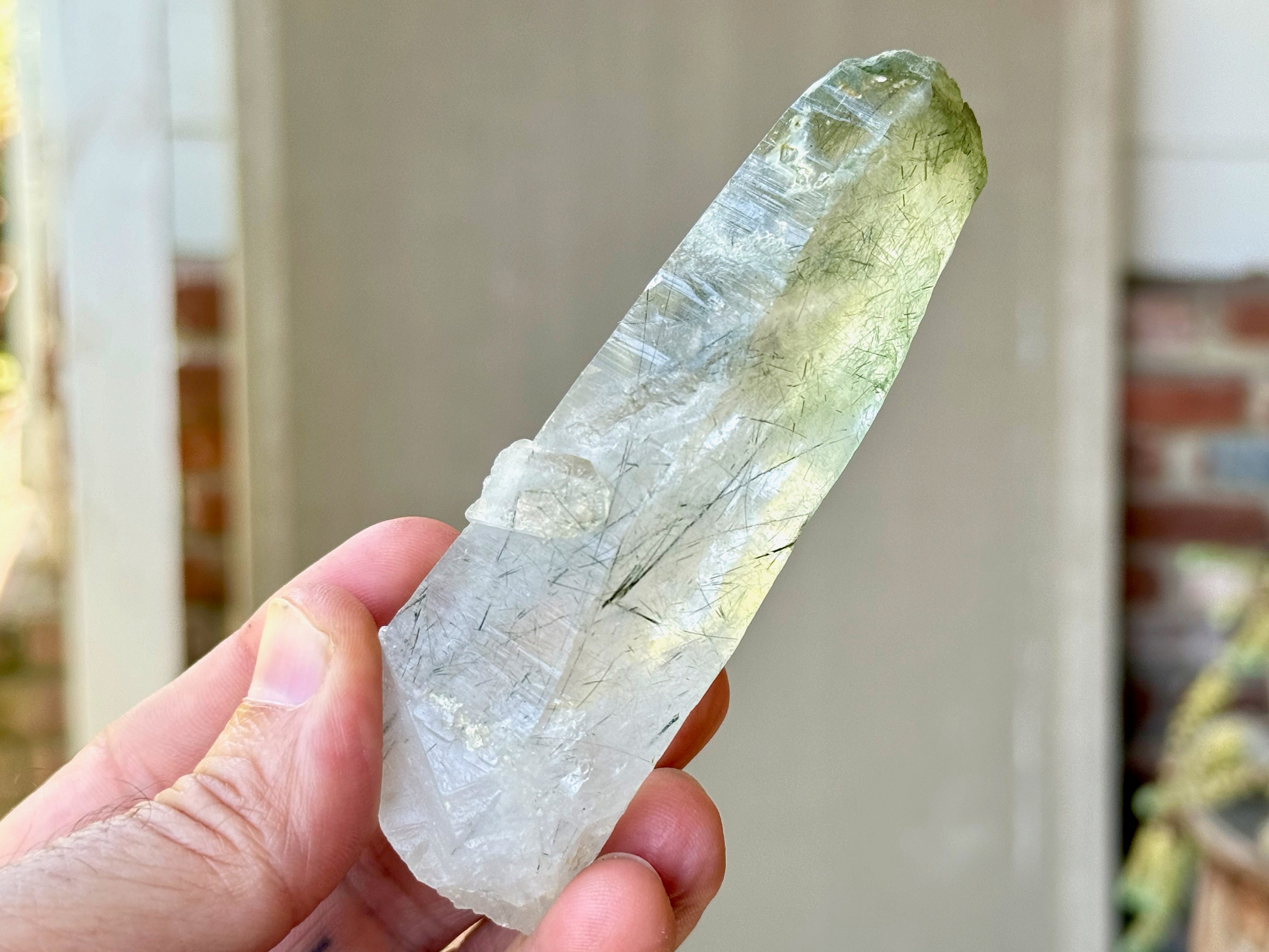 Green Chlorite Quartz with Rare Actinolite Needle Inclusions, New Find ...