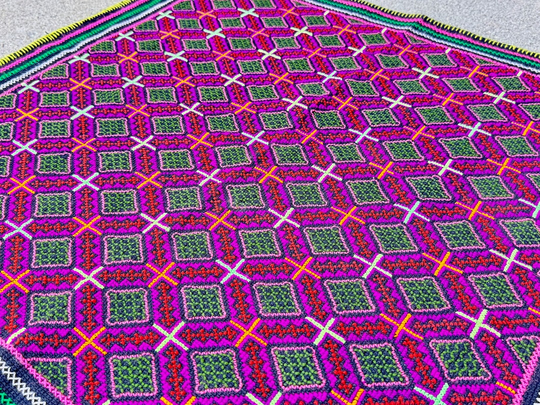 Shipibo Manta Cloth, 26" X 27", Embroidered Shamanic Altar Cloth for ...