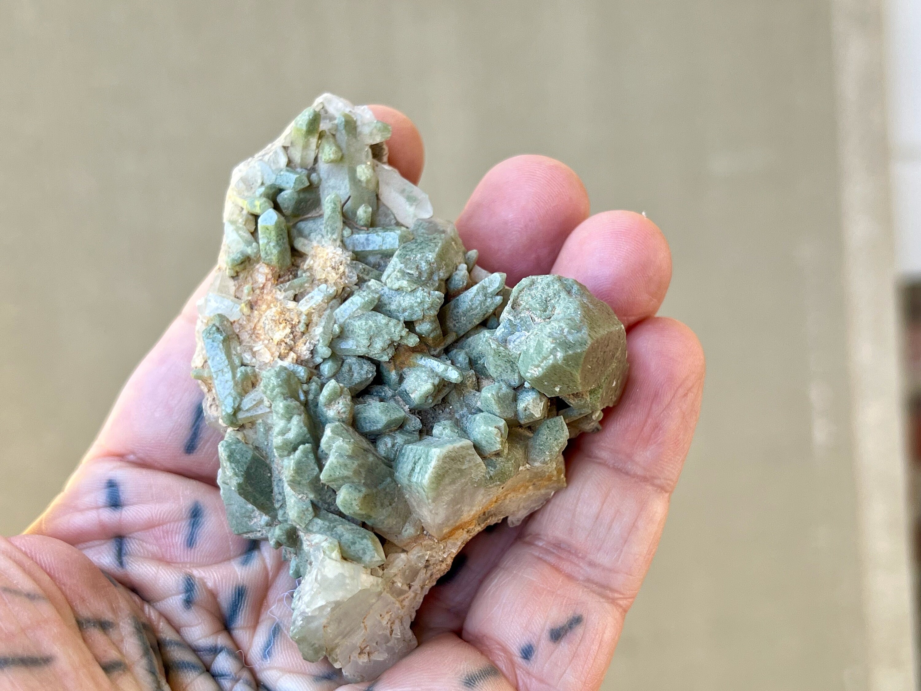 Green Chlorite Quartz Cluster with Beautiful Green Hues, New Find ...