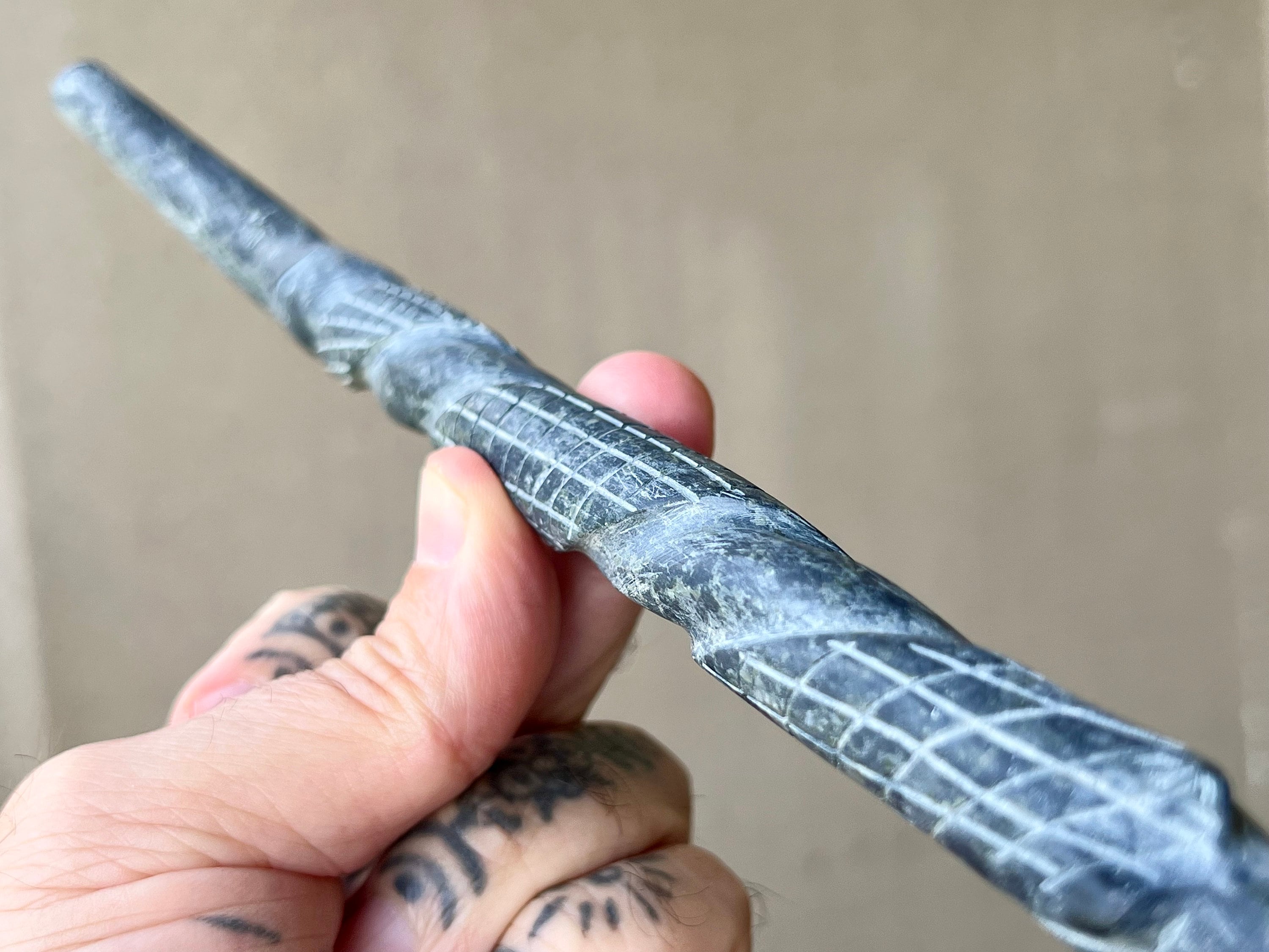 Stone Tepi Pipe, Andean Serpent Totem Tepi, Hand Carved from Stone in ...