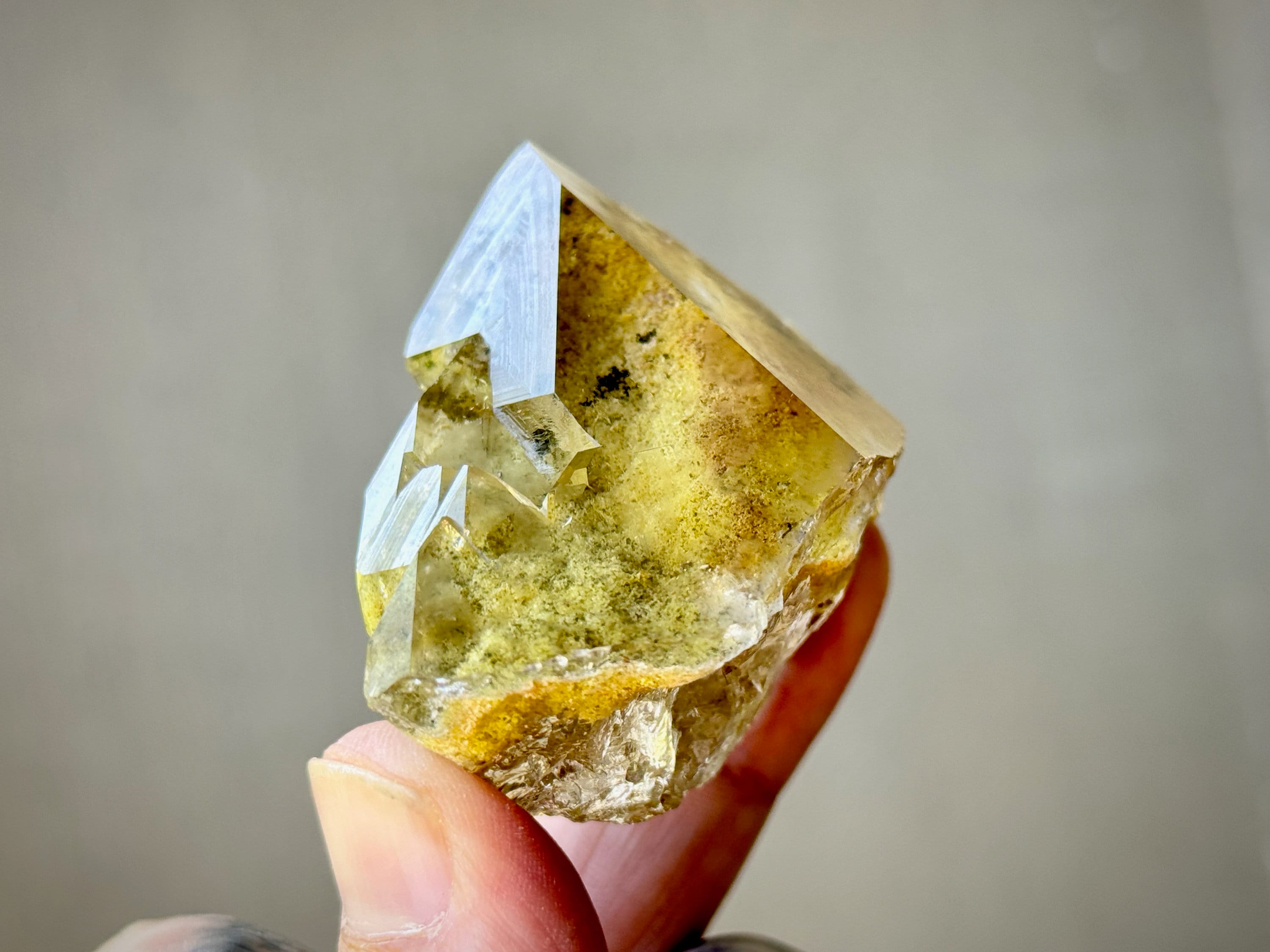 Yellow Lodolite Quartz with Vibrant Yellow Sulfite Inclusions, Water ...