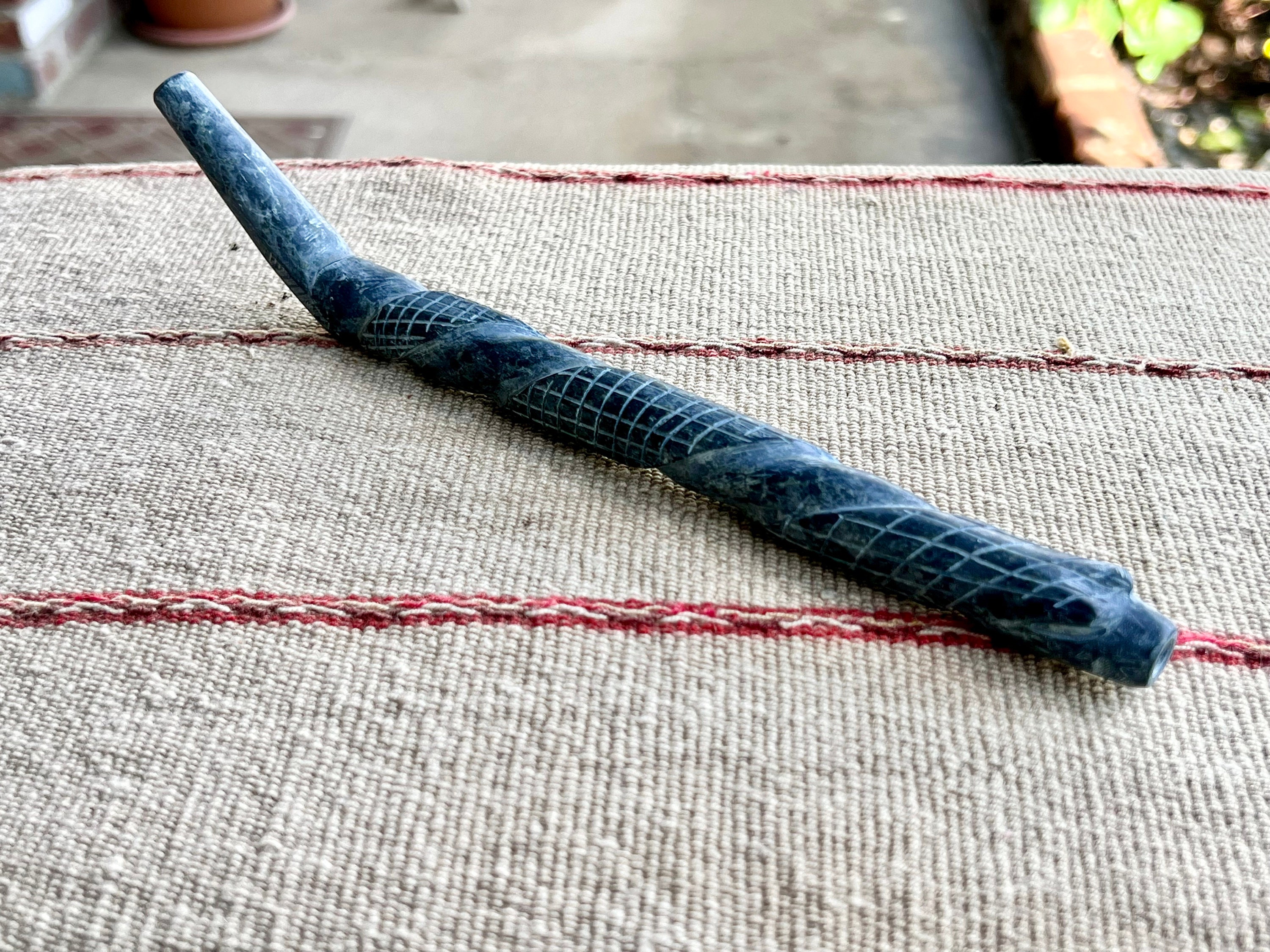 Stone Tepi Pipe, Andean Serpent Totem Tepi, Hand Carved from Stone in ...