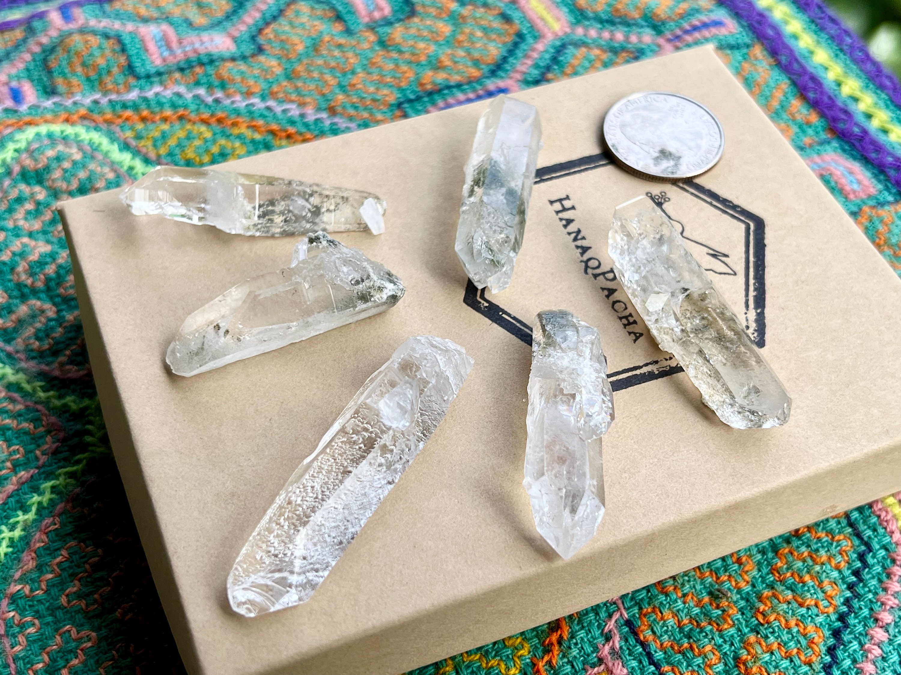 Starbrary Quartz Crystal Lot with Green Chlorite Inclulsions, 6 pcs ...