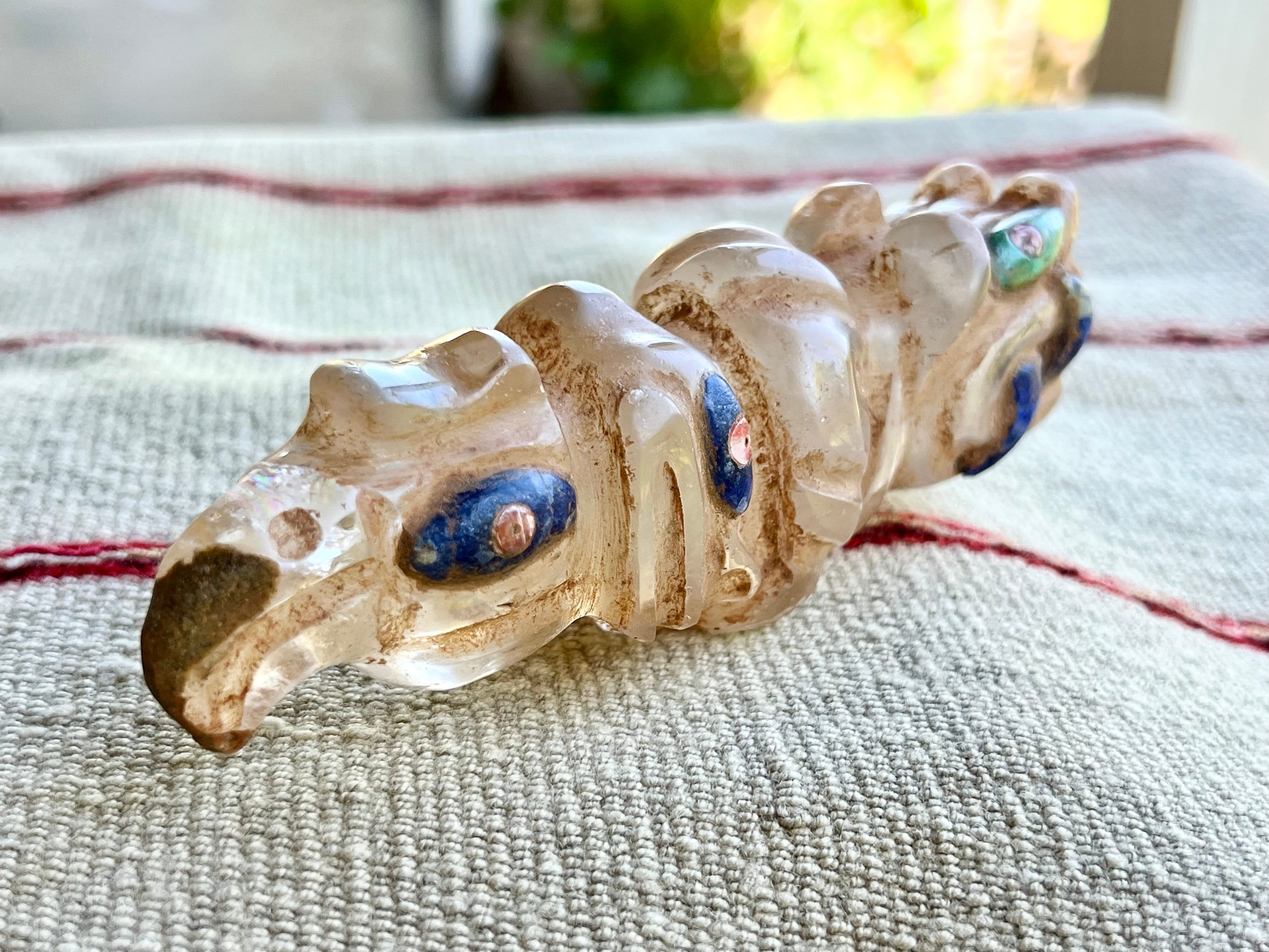 Incan Trilogy Crystal by Peruvian Artist José Aguilar, Carved Quartz ...