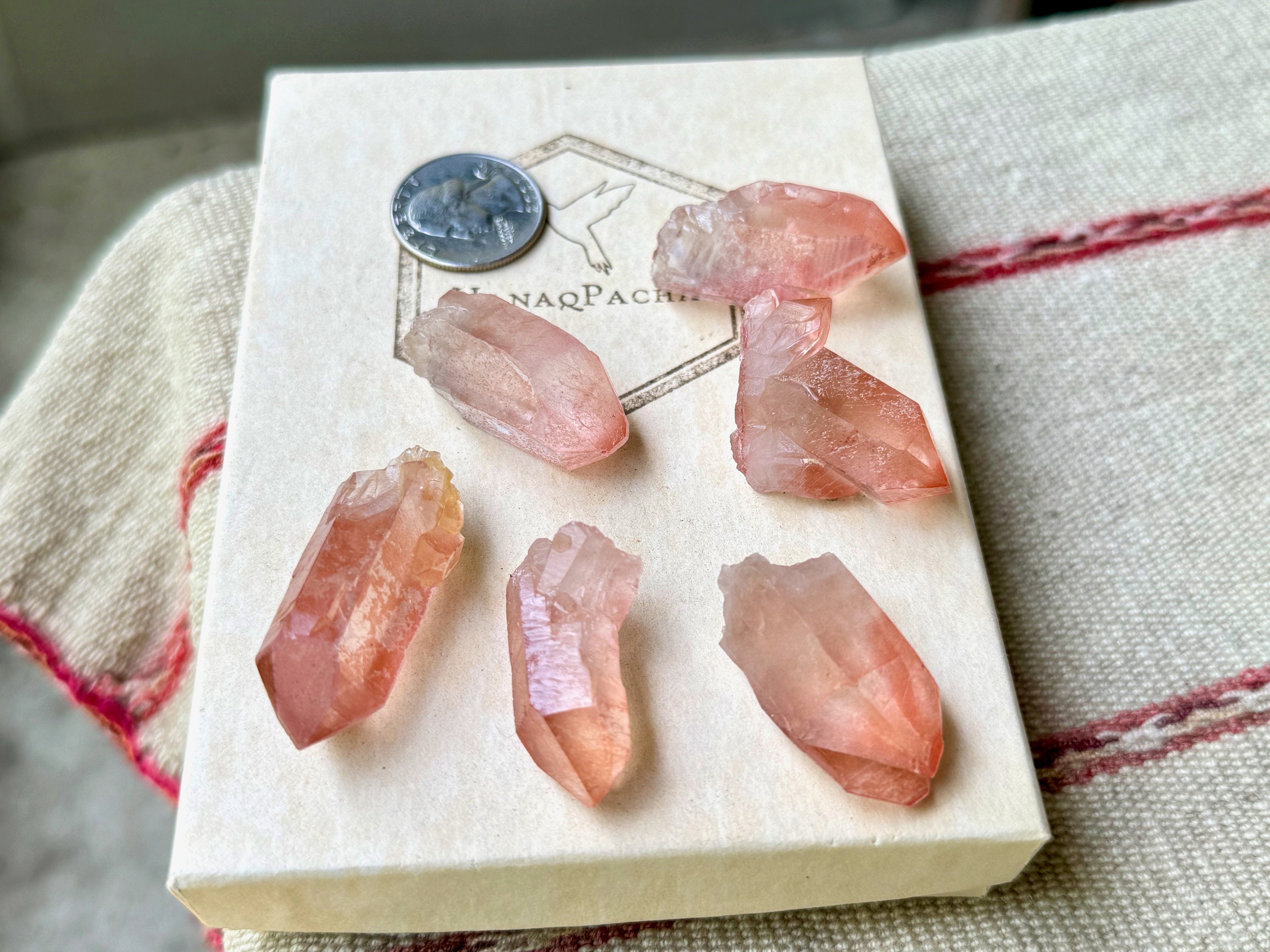 Pink Temple Lemurian Quartz Lot with Vibrant Pink Hues, 6 Pieces, New ...