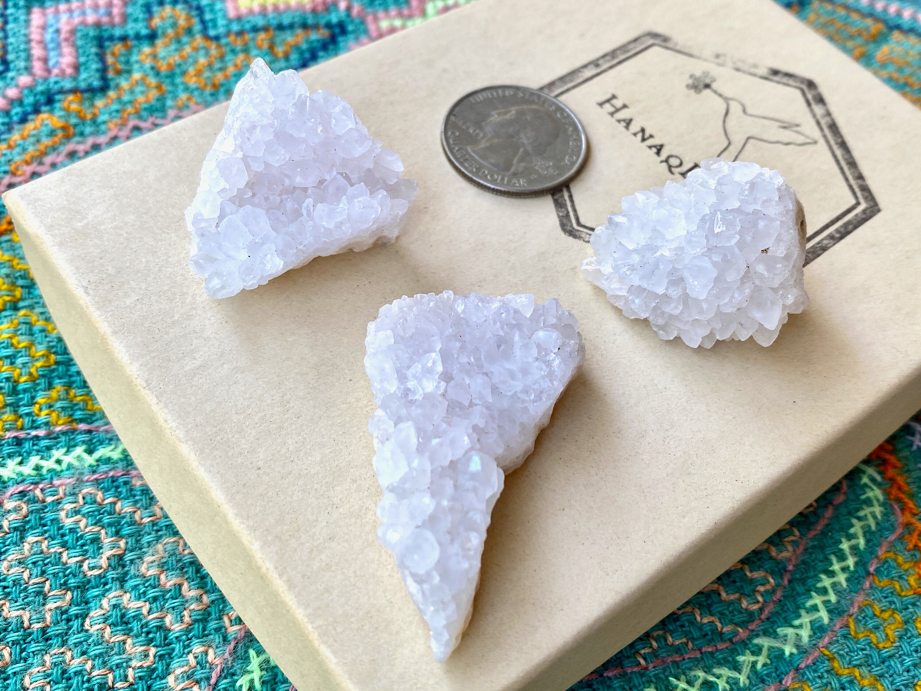 Iris Quartz Crystal Lot with Mildly Iridescent Rhodium, 3 Pieces ...