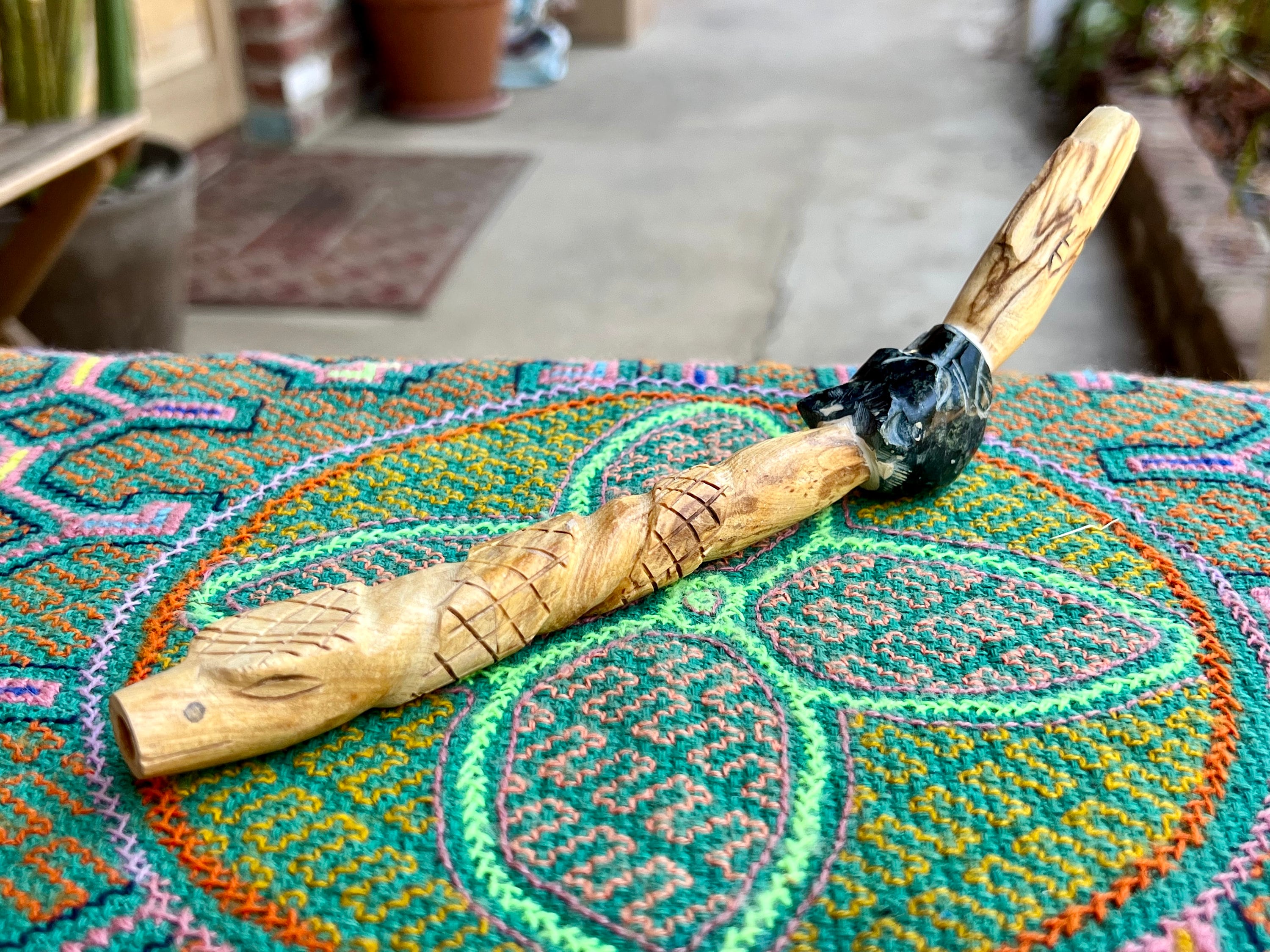 Incan Trilogy Tepi Pipe, Palo Santo Wood & Stone Tepi with Puma, Condor ...