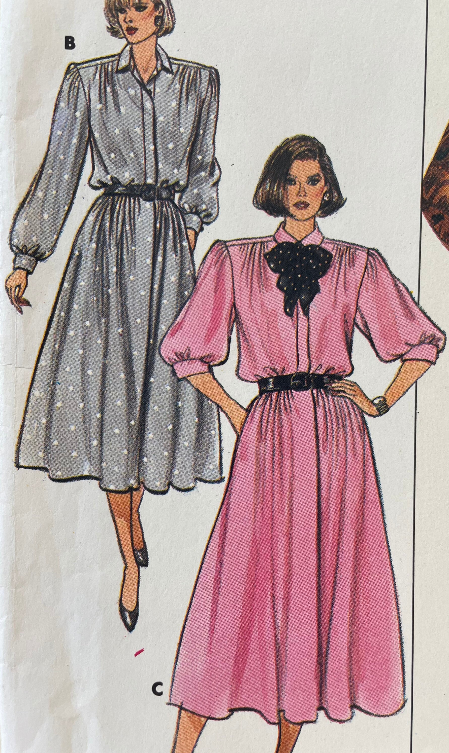 1980s Princess Diana Style Blouson Bodice Dress by J. G. Hook for Butterick 3939 Uncut Vintage ...