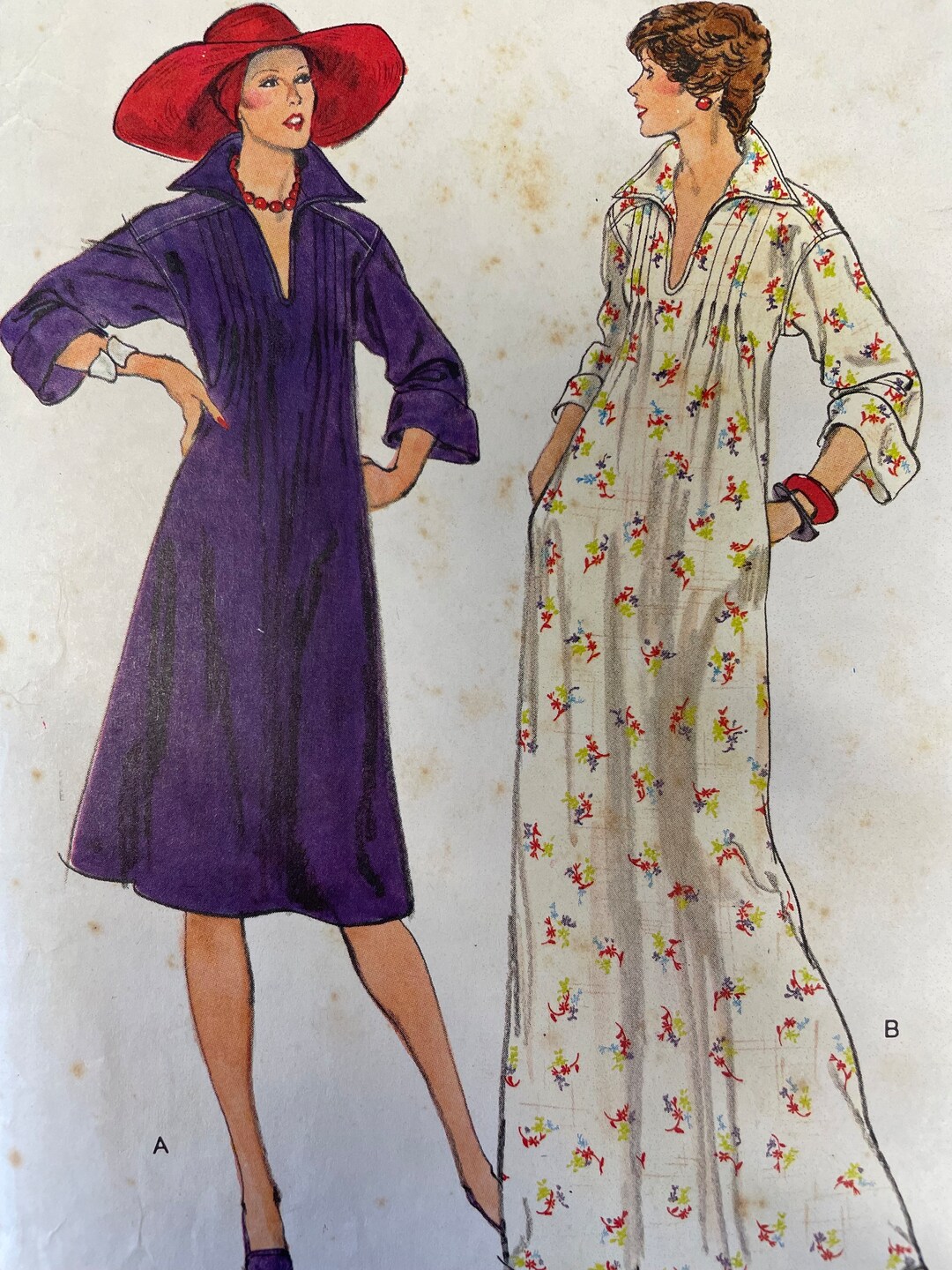1970s Vintage Sewing Pattern Vogue 9181 Bust 32.5 Retro 70s Dress ...