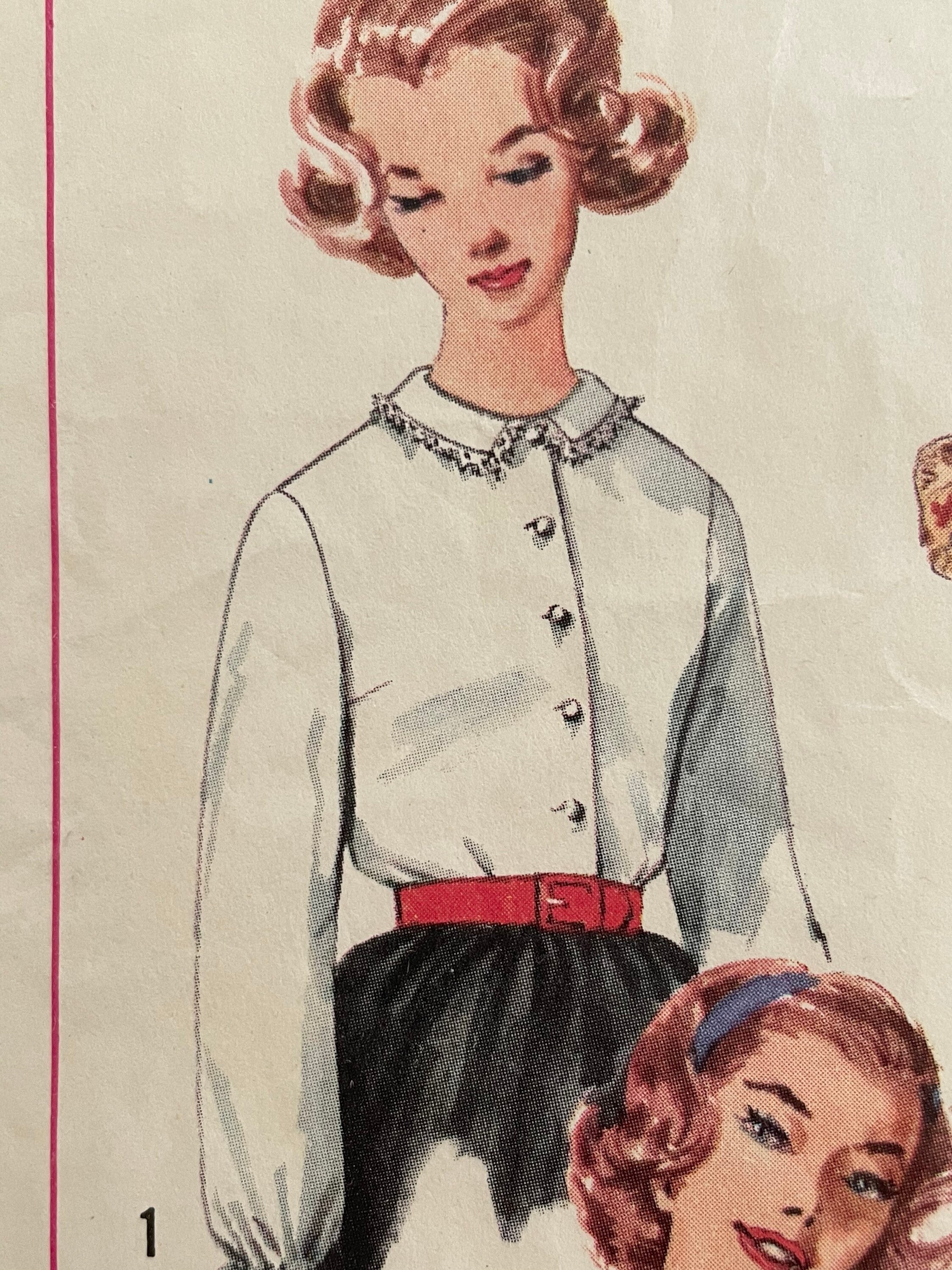 1960s Fitted Blouse and Weskit Simplicity 6531 Vintage Sewing Pattern B ...
