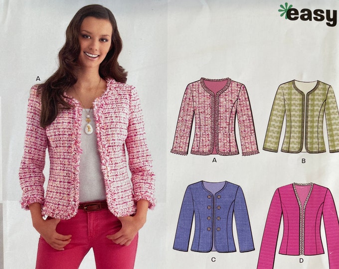 Easy Chanel Style Edge to Edge Jacket With Princess Seams New Look 6028 ...