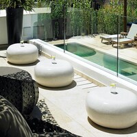 Nero Marquina Marble Waterfall Table - Modern Stone Bench Coffee Table ...