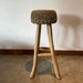 RAFFIA BAR STOOL, Handmade Teak Wood Stool for Bar or Kitchen Chair - Etsy