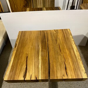 Modern Square Live Edge Dining Table, Wood and Metal Base - Etsy