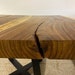 Modern Square Live Edge Dining Table, Wood and Metal Base #2 - Etsy