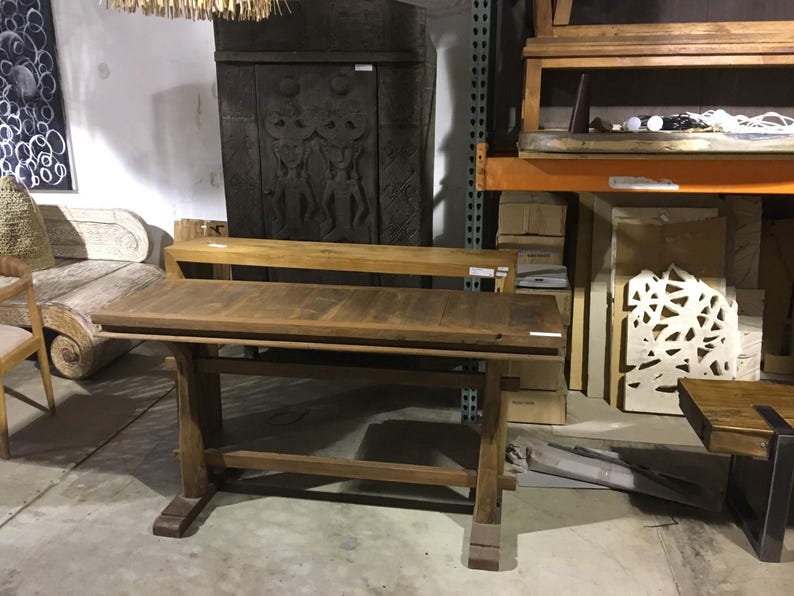 Handcrafted Teak Wood Console Entry Table , Sustainable & Unique ...