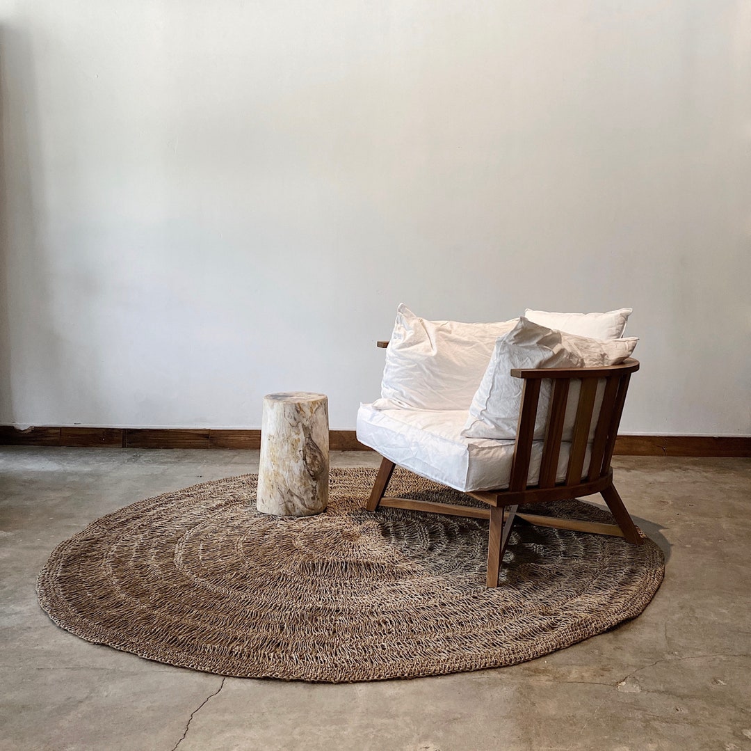 Round Handwoven Pandan Rug, Natural Material for Natural Looks - Etsy
