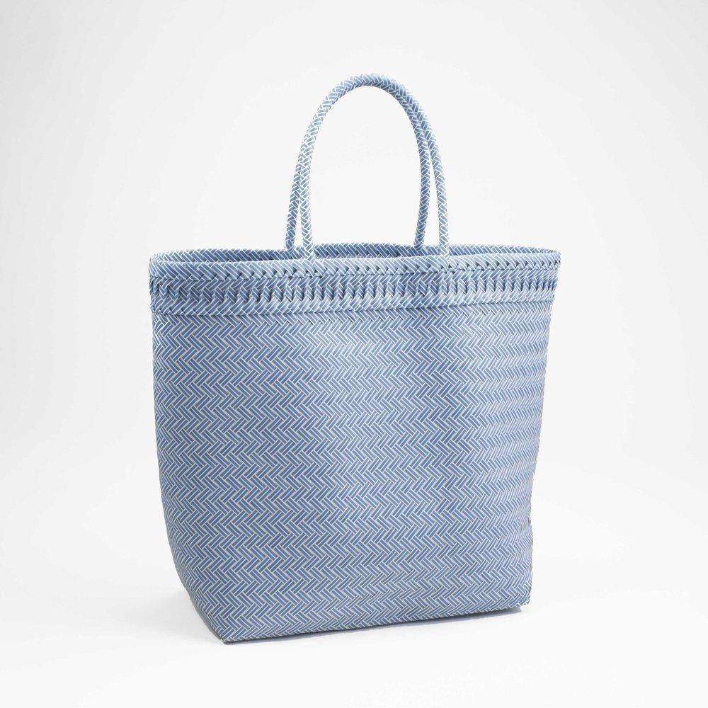 Handcrafted Woven Tote Bag in Aqua - Etsy