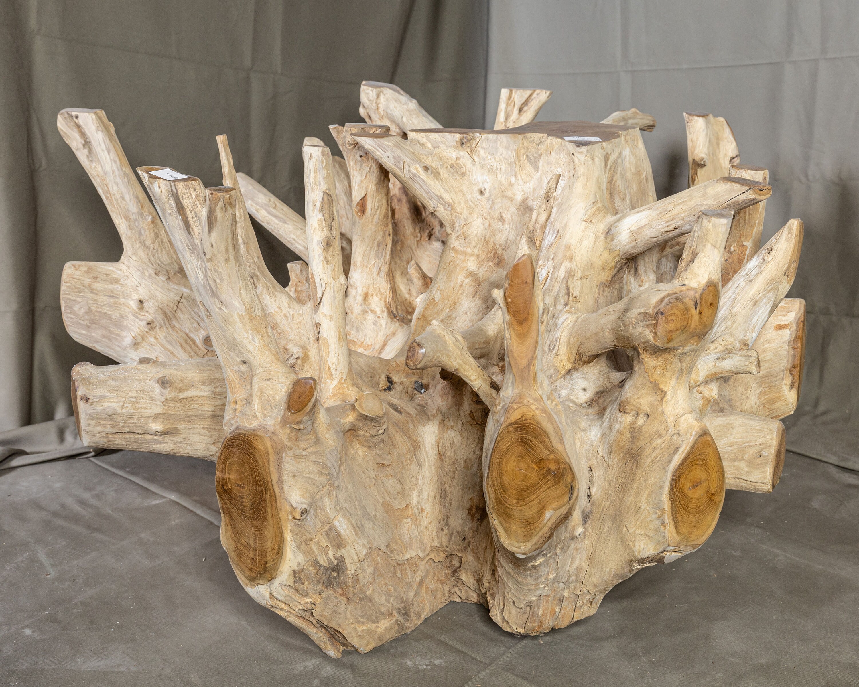 Teak Wood Root Coffee Table With Glass Top, Modern Coffee Table ...