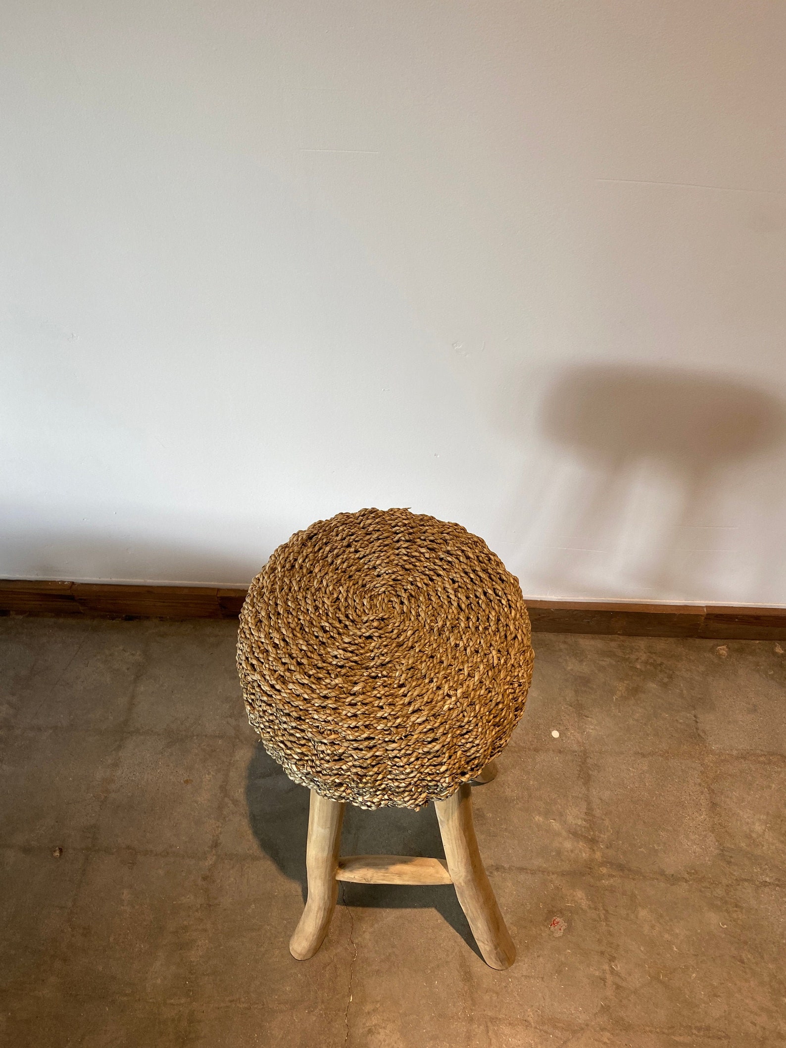 RAFFIA BAR STOOL, Handmade Teak Wood Stool for Bar or Kitchen Chair - Etsy