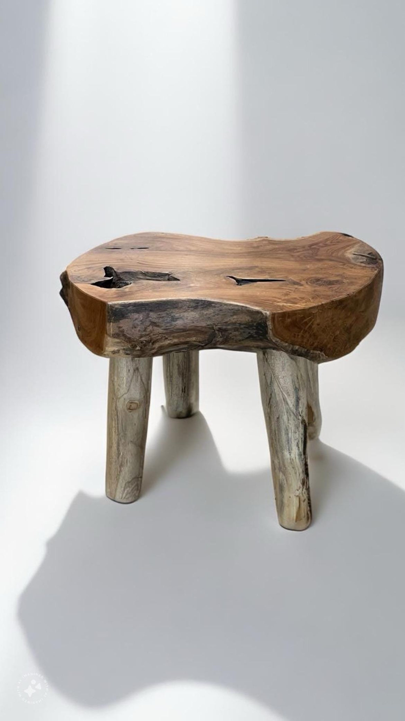 Handcrafted Teak Wood Stool, Side Table Coffee Table - Natural Live ...