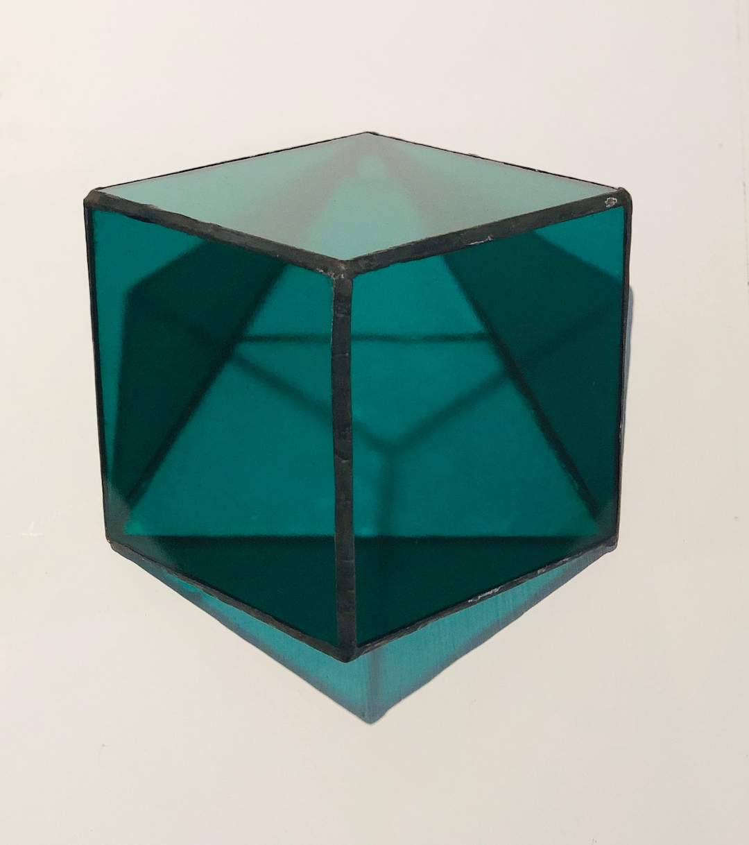 Stained Green Transparent Glass 3D Geometric Cube Wall or Table Top ...