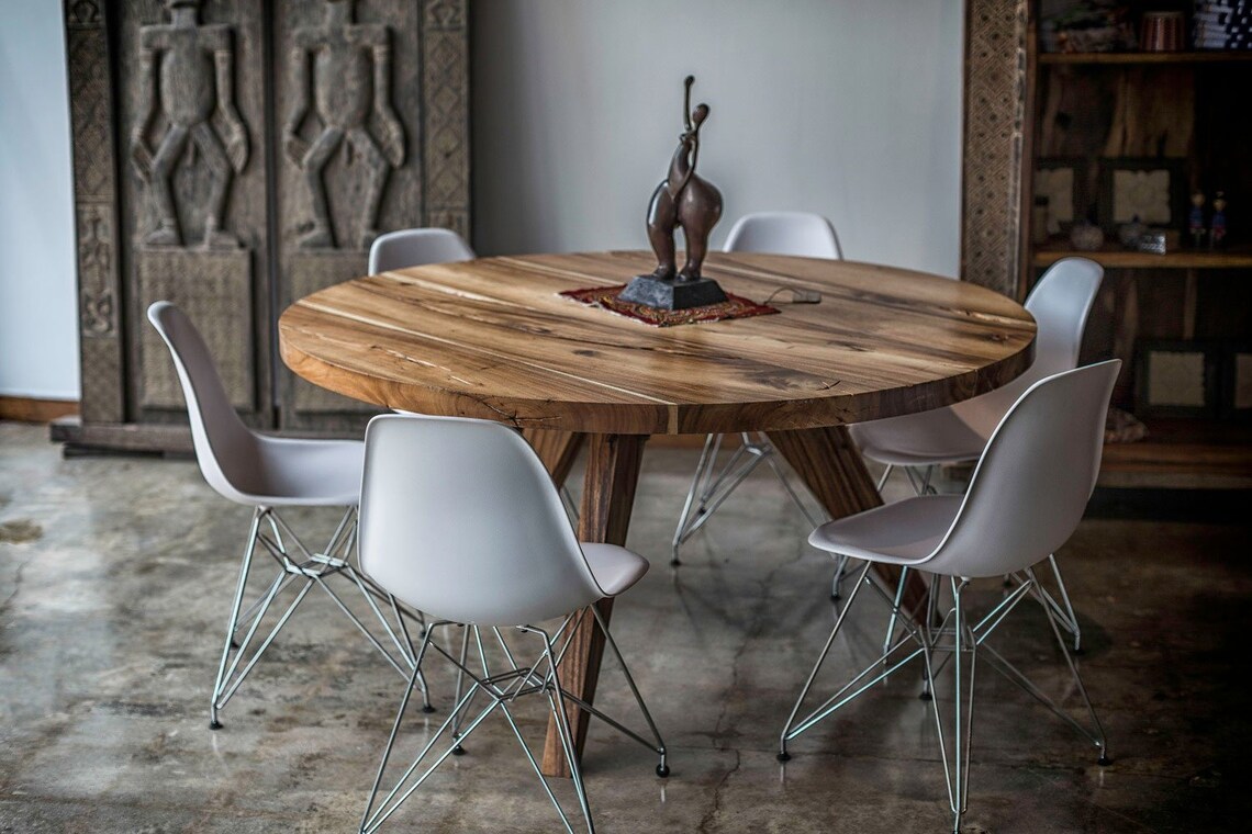 Live Edge Round Dining Table Round Conference Table Wood - Etsy