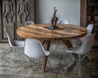 Live Edge Round Dining Table - Etsy