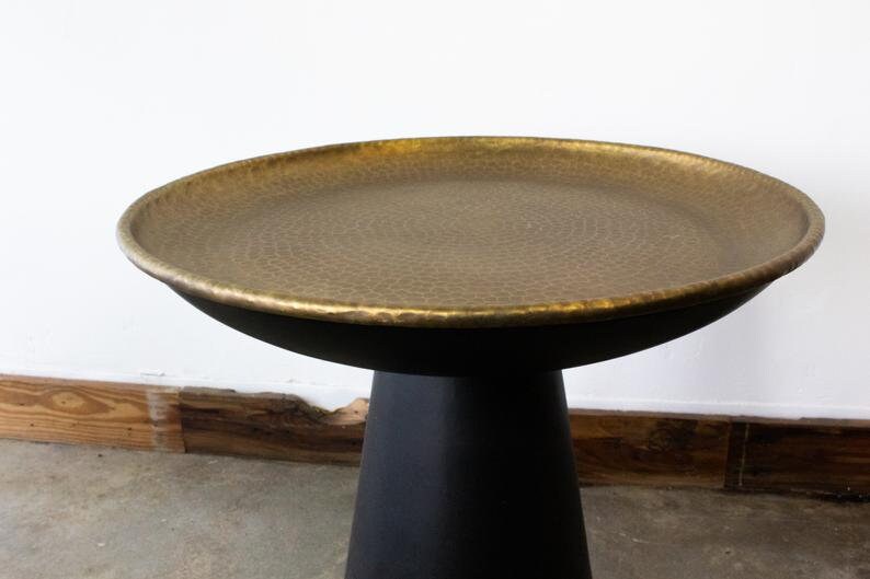 Modern Handcrafted Bronze Round Side Table - Etsy