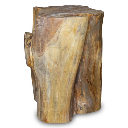 Square Solid Teak Wood Side Table Natural Tree Stump Stool or - Etsy