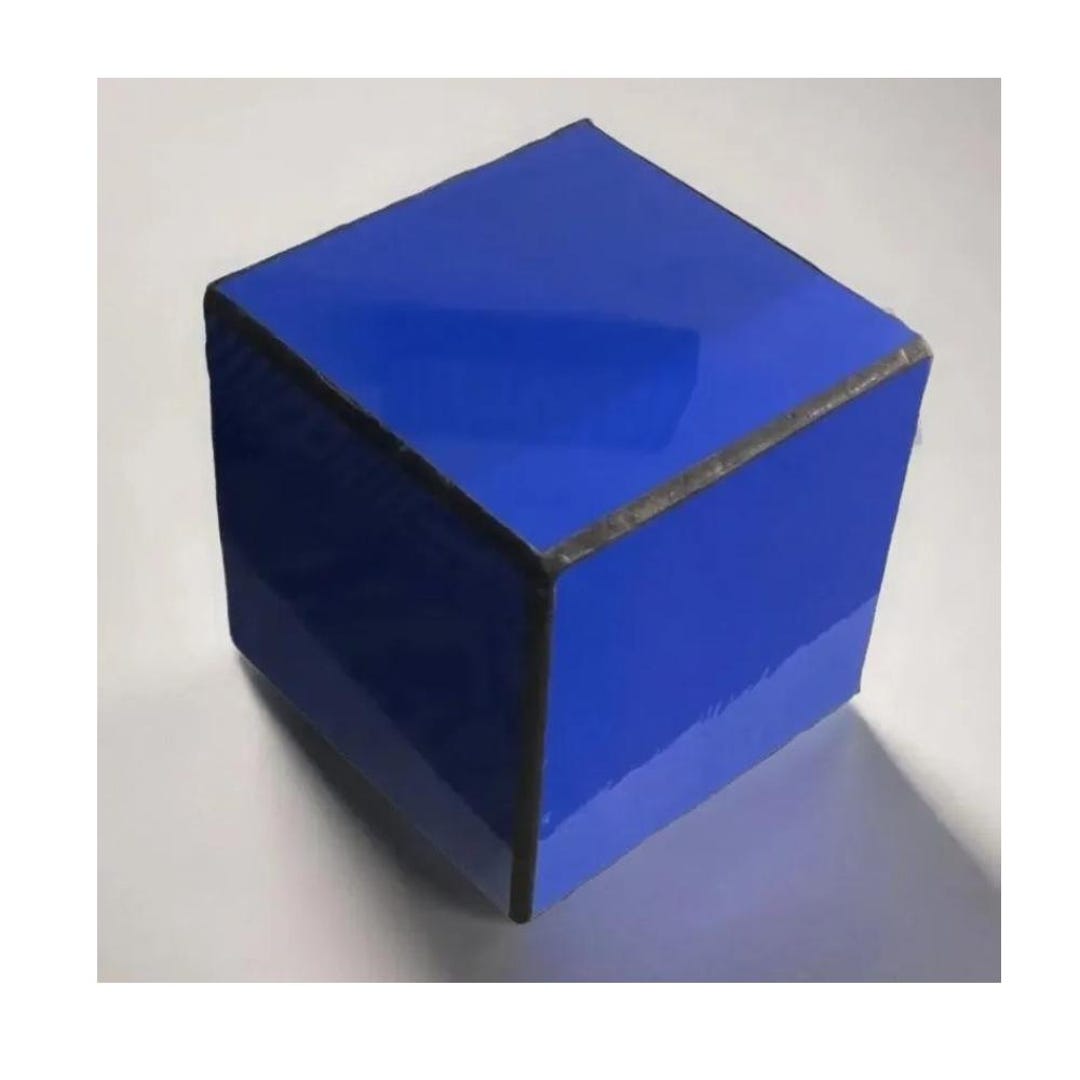Stained Blue Opaque Glass 3D Geometric Cube Wall or Table Top ...