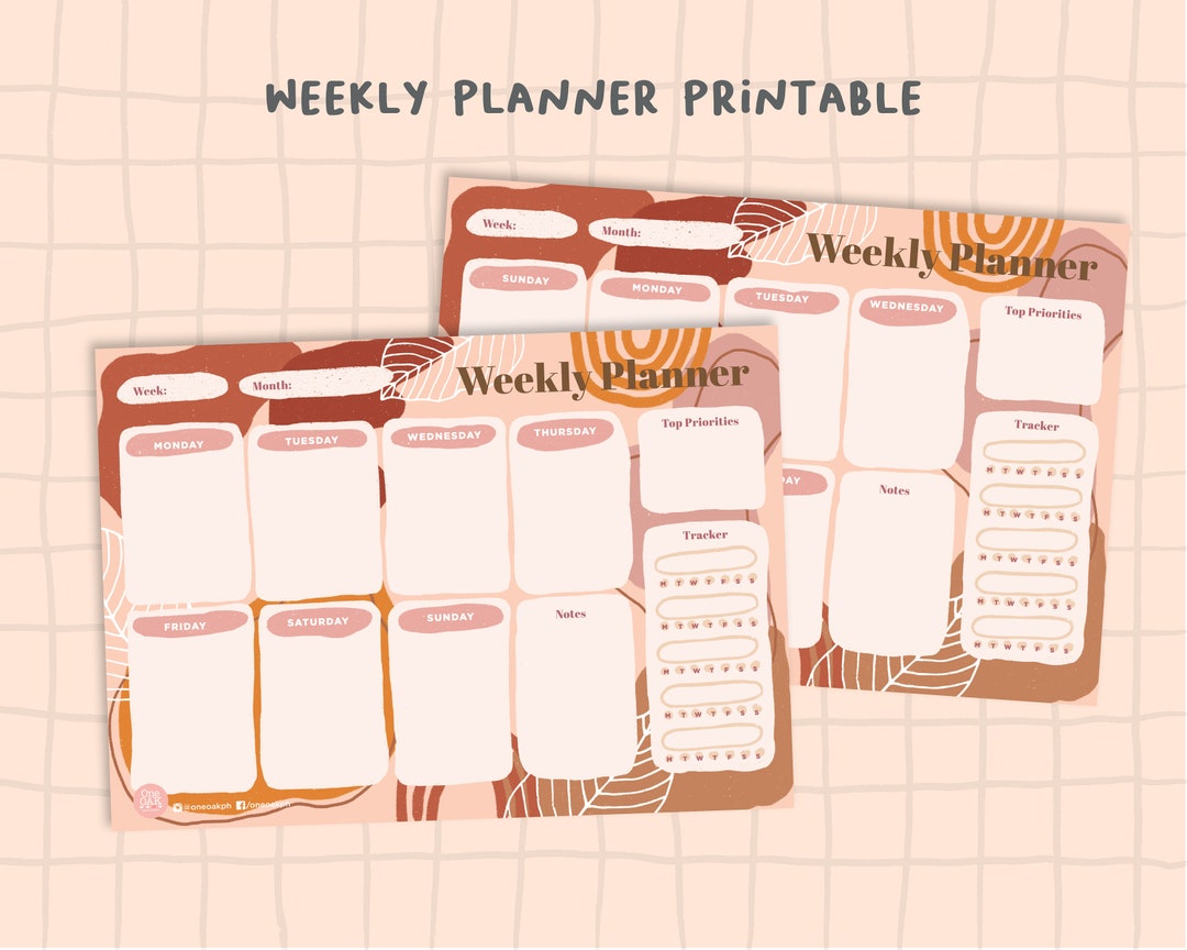 Weekly Planner Printable Weekly Organizer Planner - Etsy