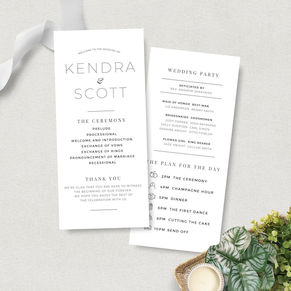Diy Wedding Program - Etsy
