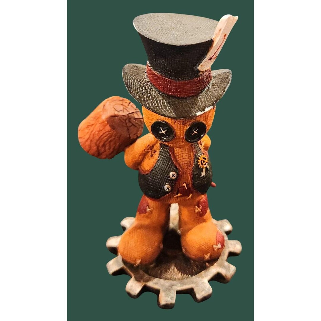 Steampunk-inspired Figurine With Top Hat Gear Base Pin Headz - Etsy
