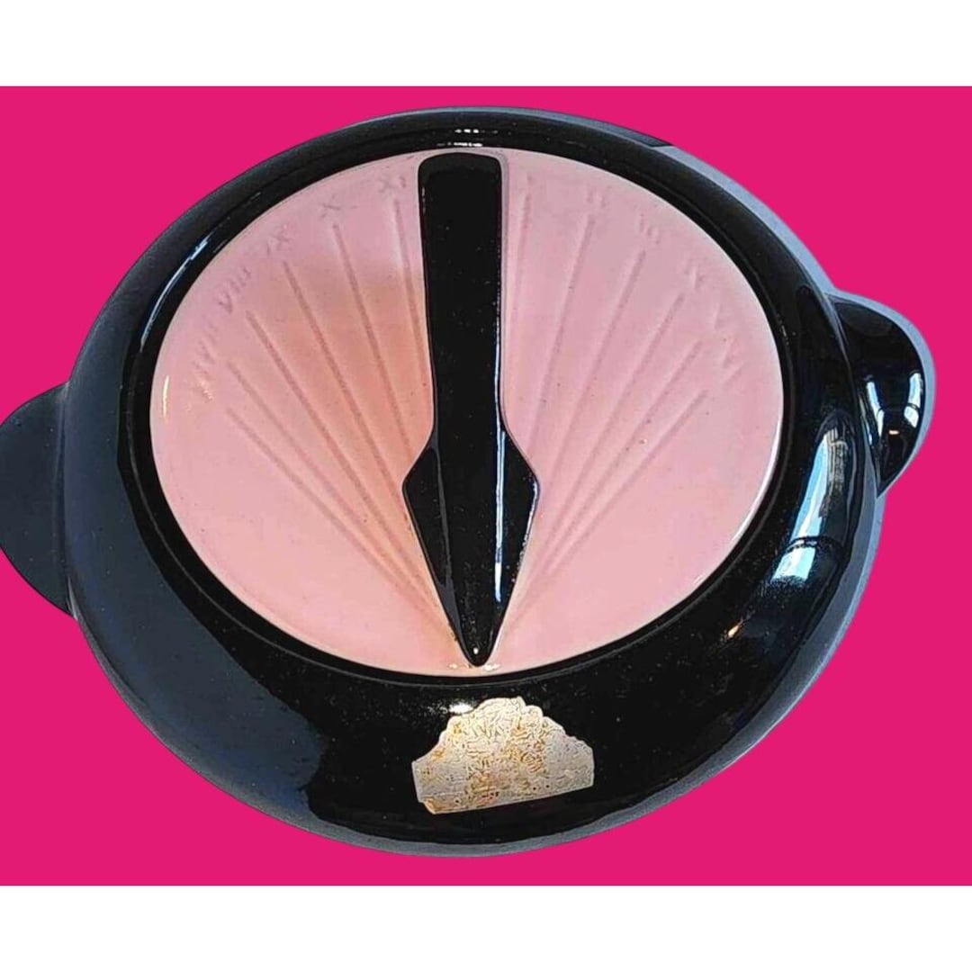 3 Piece Kenwood Ceramic 1950s Pink Black Sundial Serving Casserole Dish ...