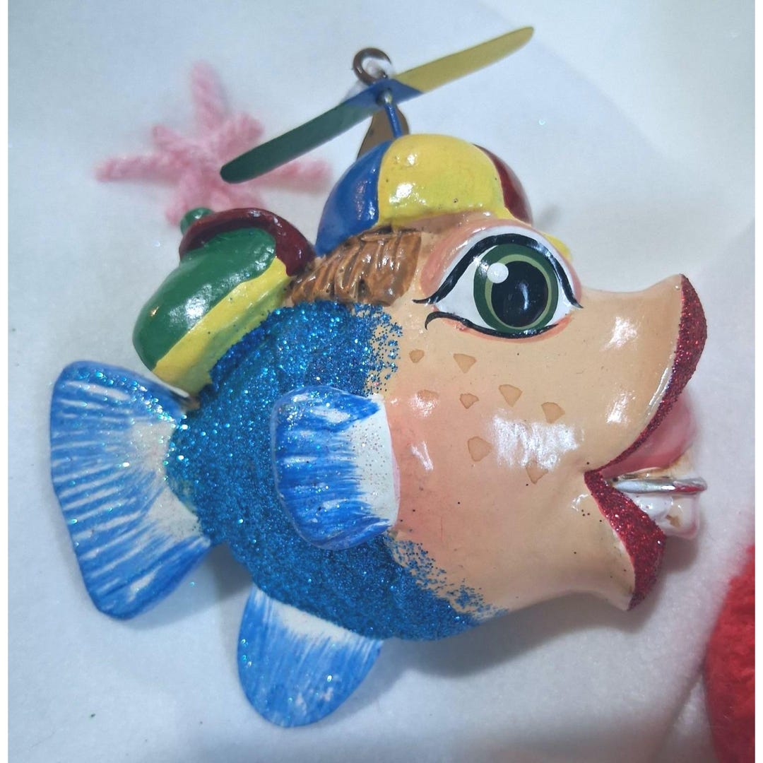 Katherines Collection Fish Ornament With Propeller Hat & Pencil ...