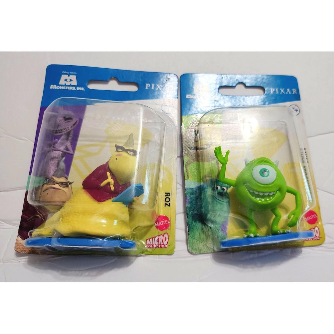 Disney Pixar Monsters Inc. Micro Collection Mike Wazowski & Roz Figures ...