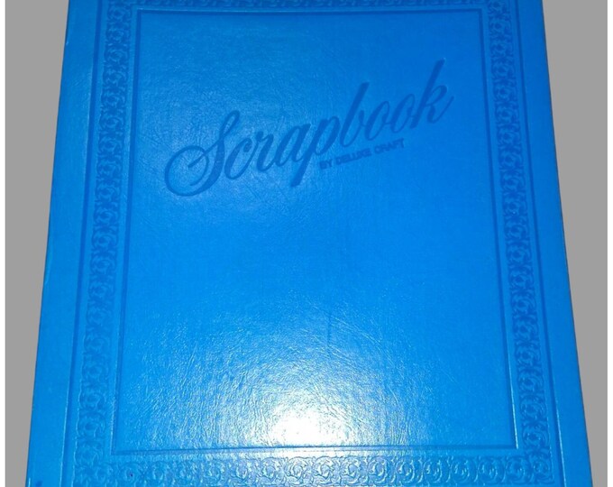 Vintage Deluxe Craft Blue Scrapbook Album Decorative Border Blank Pages ...