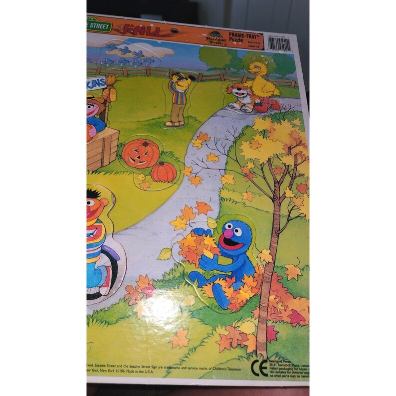 2 Vintage 1991 Sesame Street Fall & Winter Frame-tray Puzzle Set for ...