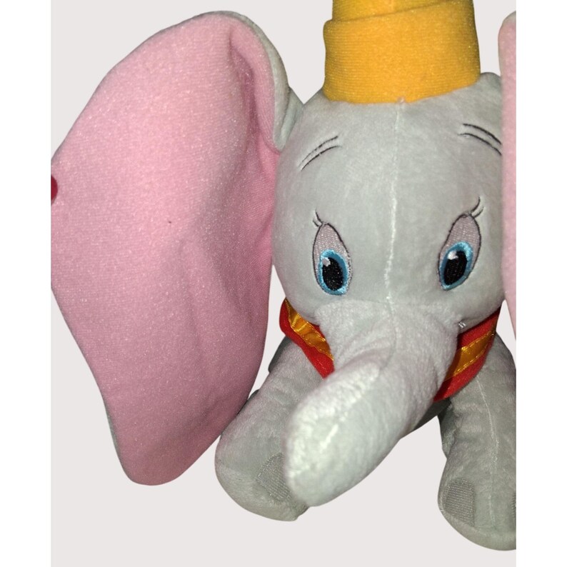 Dumbo Disney Plush Stuffed Animal With Yellow Hat Red Collar - Etsy