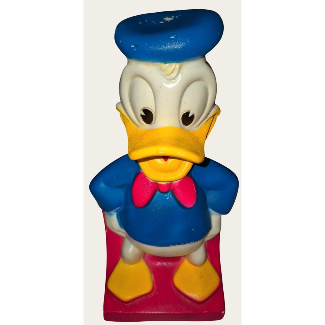 Vintage Donald Duck Rubber Coin Bank Figurine Collectible Toy - Etsy